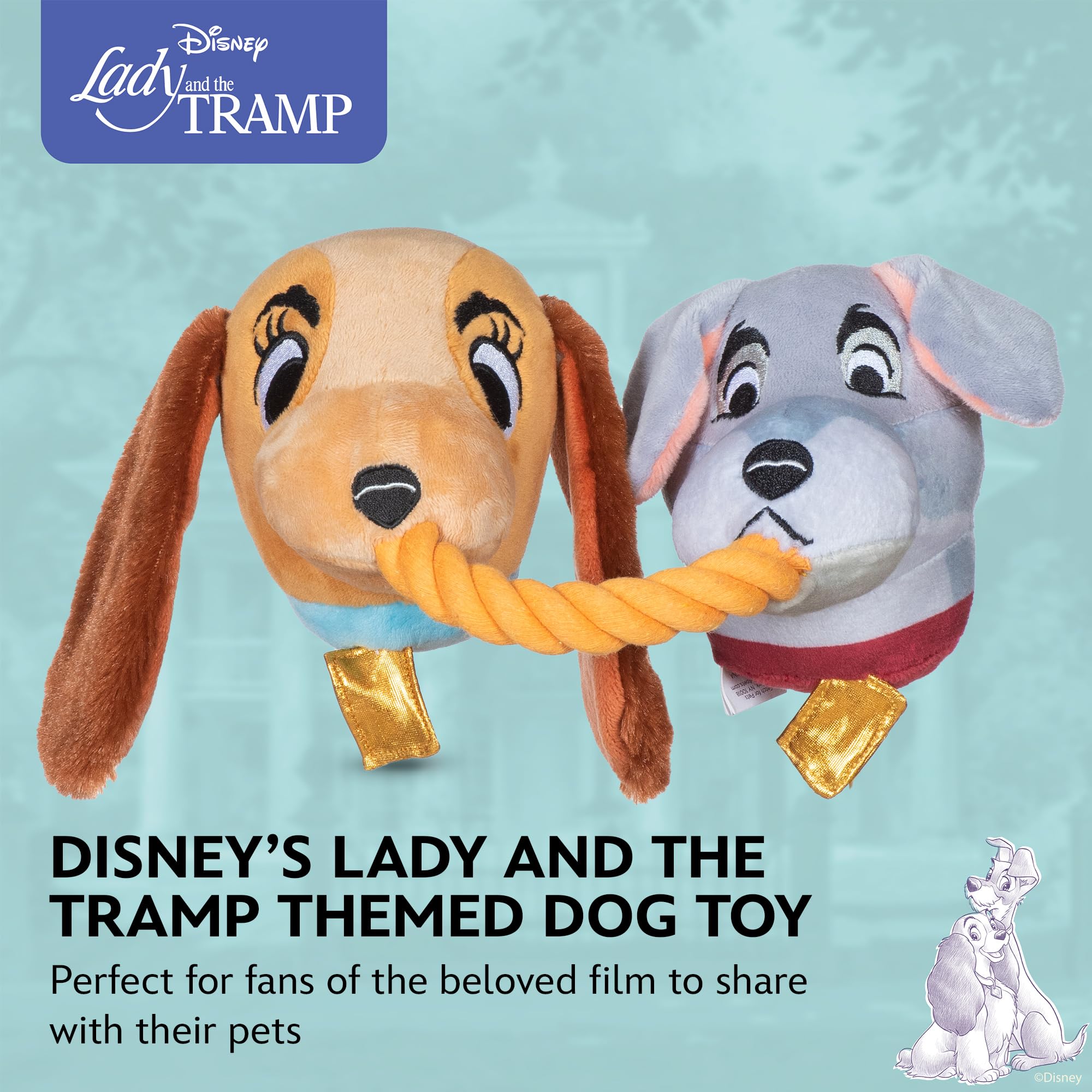 Snapklik.com : Disney For Pets Lady And The Tramp Rope Pet Toy 14in ...