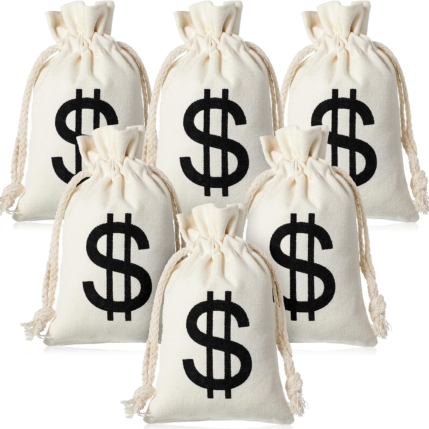 Amazon.com : 48 Pieces Money Bag Pouch with Drawstring Closure Canvas ...