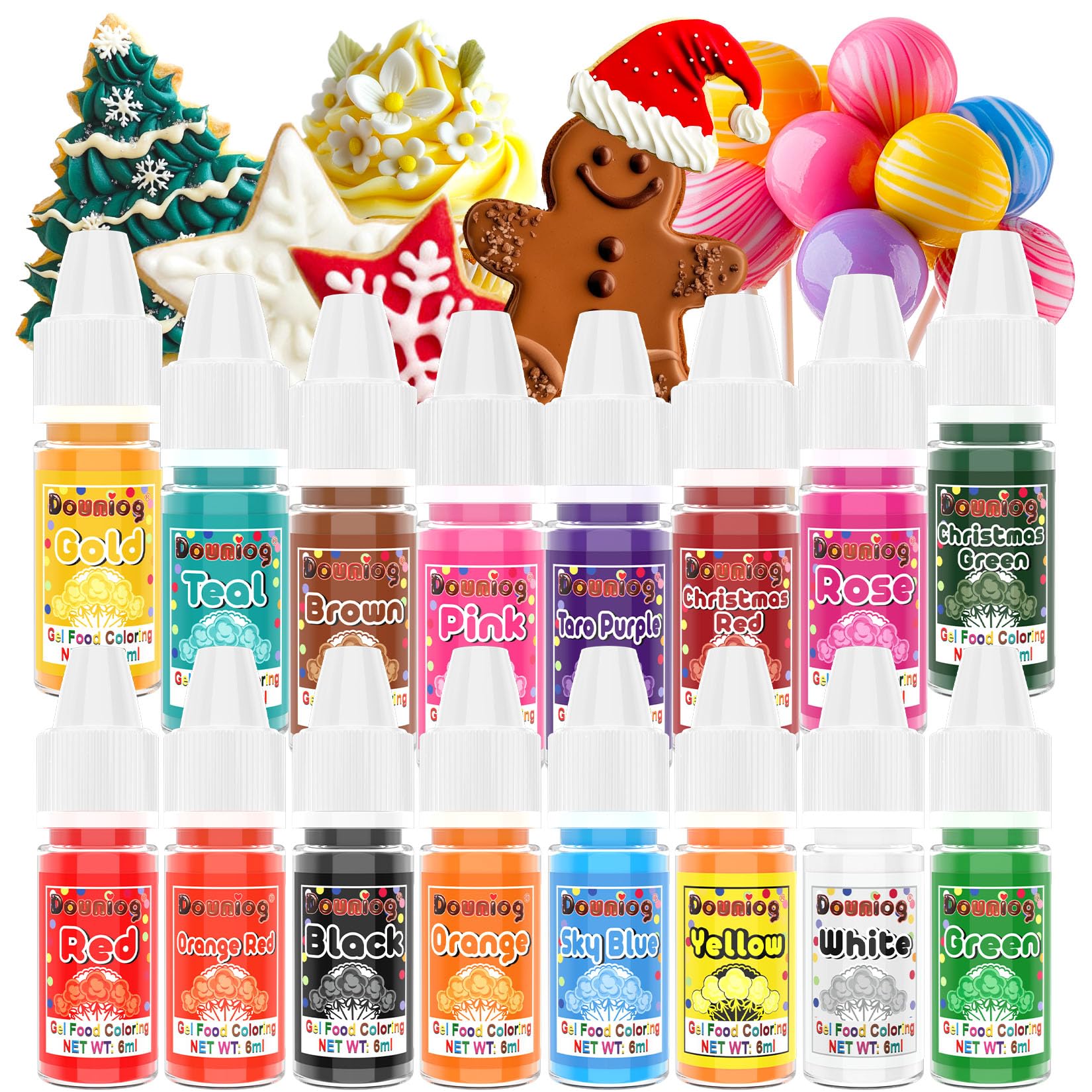 Amazon.com : Gel Food Coloring - 16 Colors Gel Food Coloring for Baking ...