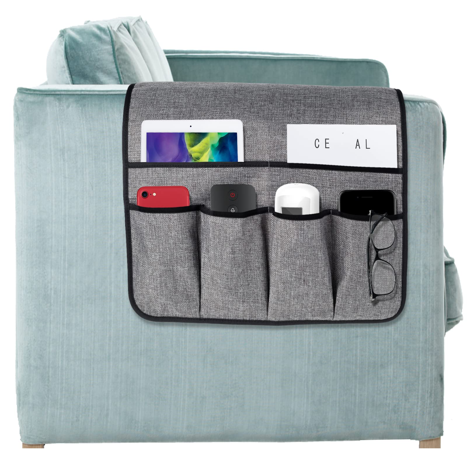 Sofa Armrest Organizer Non-Slip Arm Chair Bedside Caddy Storage ...