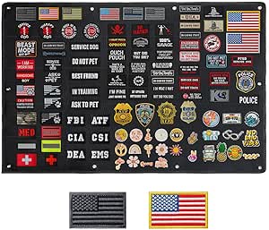 Amazon.com: Harsgs Tactical Patch Display Holder Panel, Foldable Military Patches Display Board ...