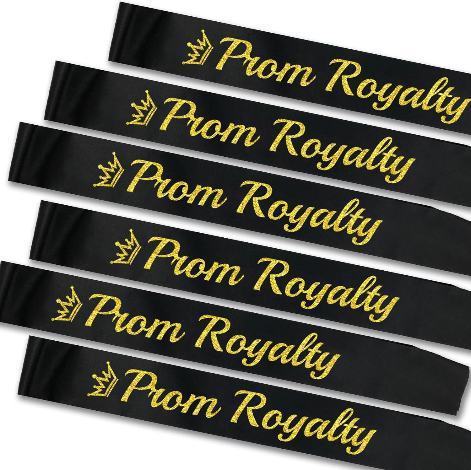 Amazon.com: LXYXUUN Prom Royalty Sashes 6 Pack, Glitter Gold Black Prom ...