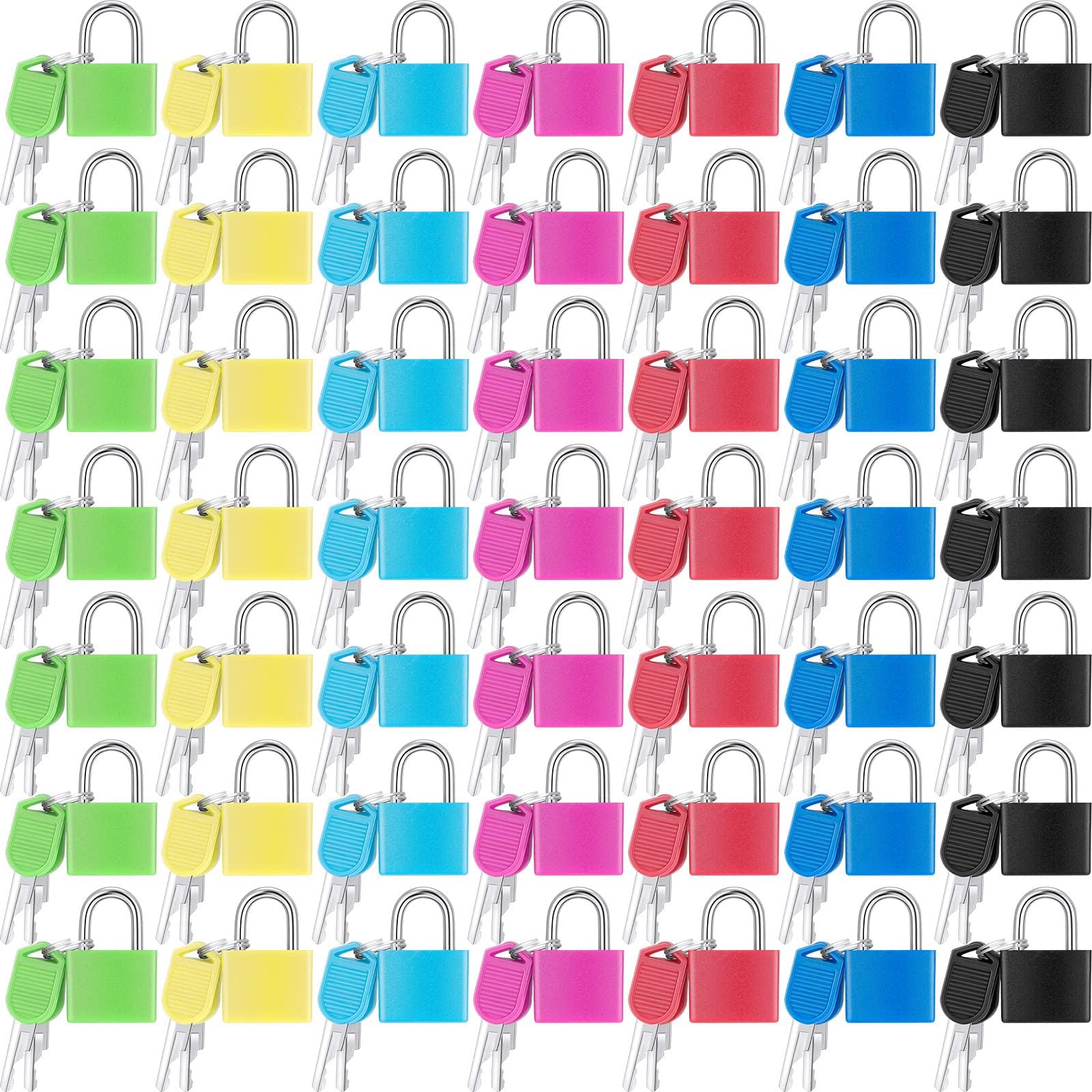 Ripeng 10 Pcs Luggage Locks with Keys Small Padlock Black Mini Locks ...