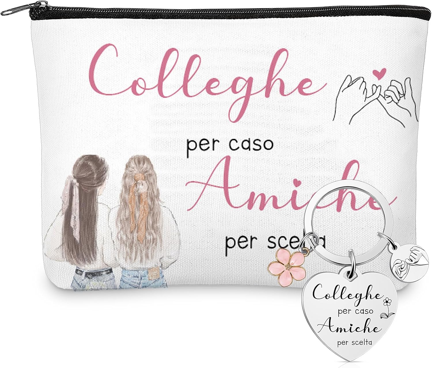 Ylinge Set Regalo per Collega e Amica Borsa Cosmetica e Portachiavi con ...