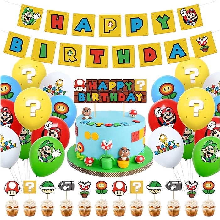 Buy Super Mario Birthday Party Supplies Mario Bros Themed Party ...