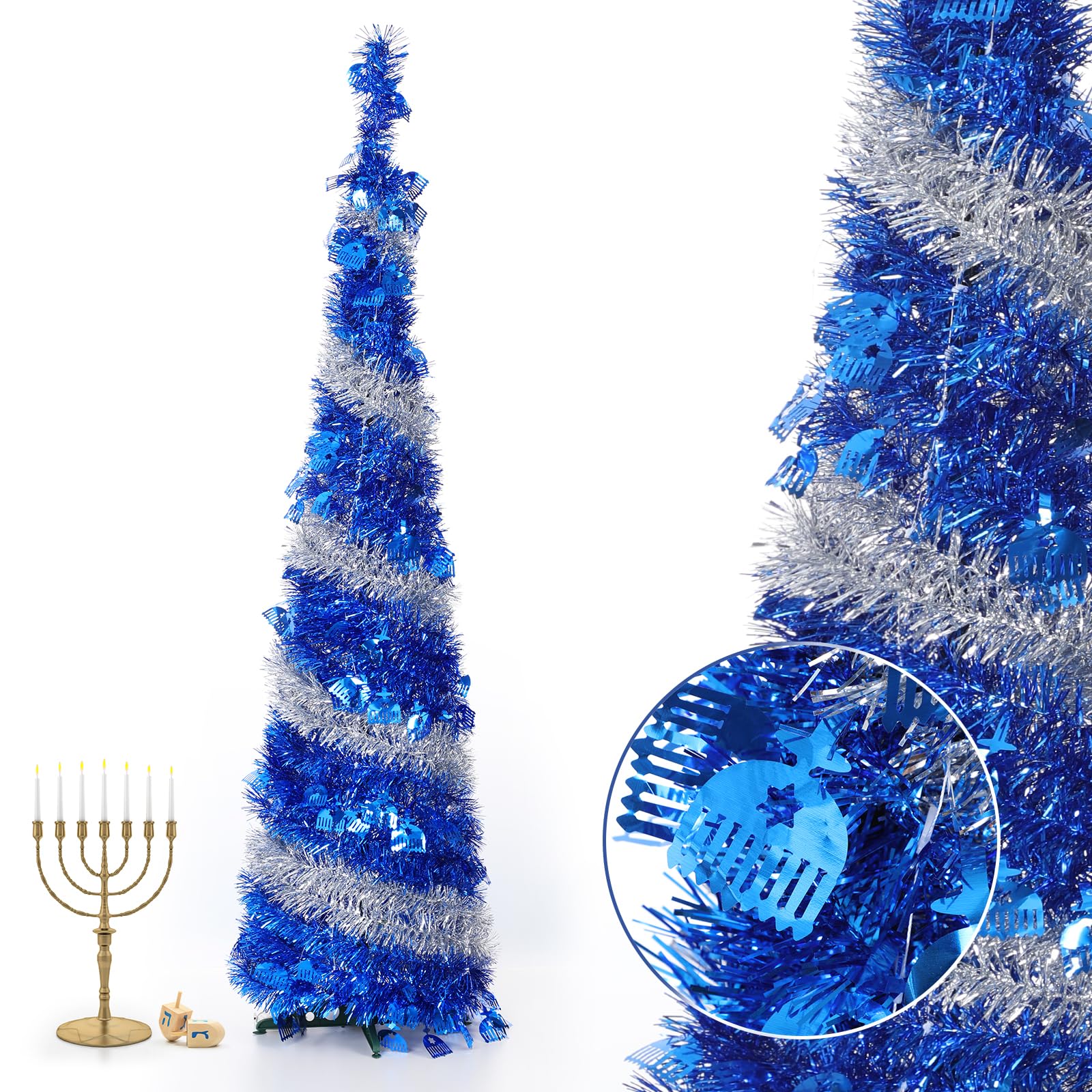 Amazon.com: Huray Rayho Hanukkah Decorations Pop-up Christmas Tree ...