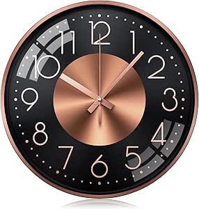 October Elf 12 Inch Wall Clocks for Living Room Kitchen Modern, Battery ...