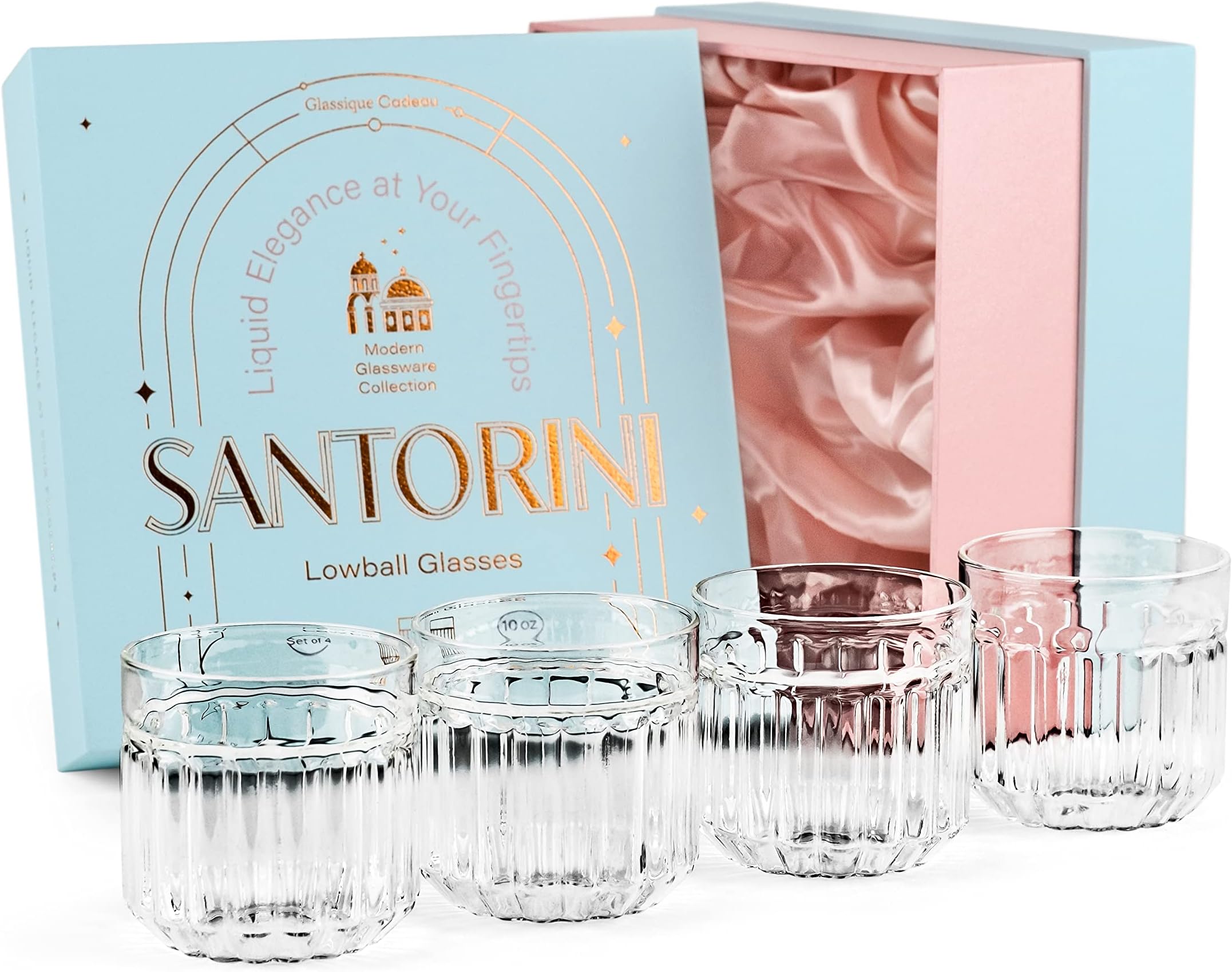 Amazon.com | Viski Raye Crystal Negroni Glasses, Lowball Cocktail ...