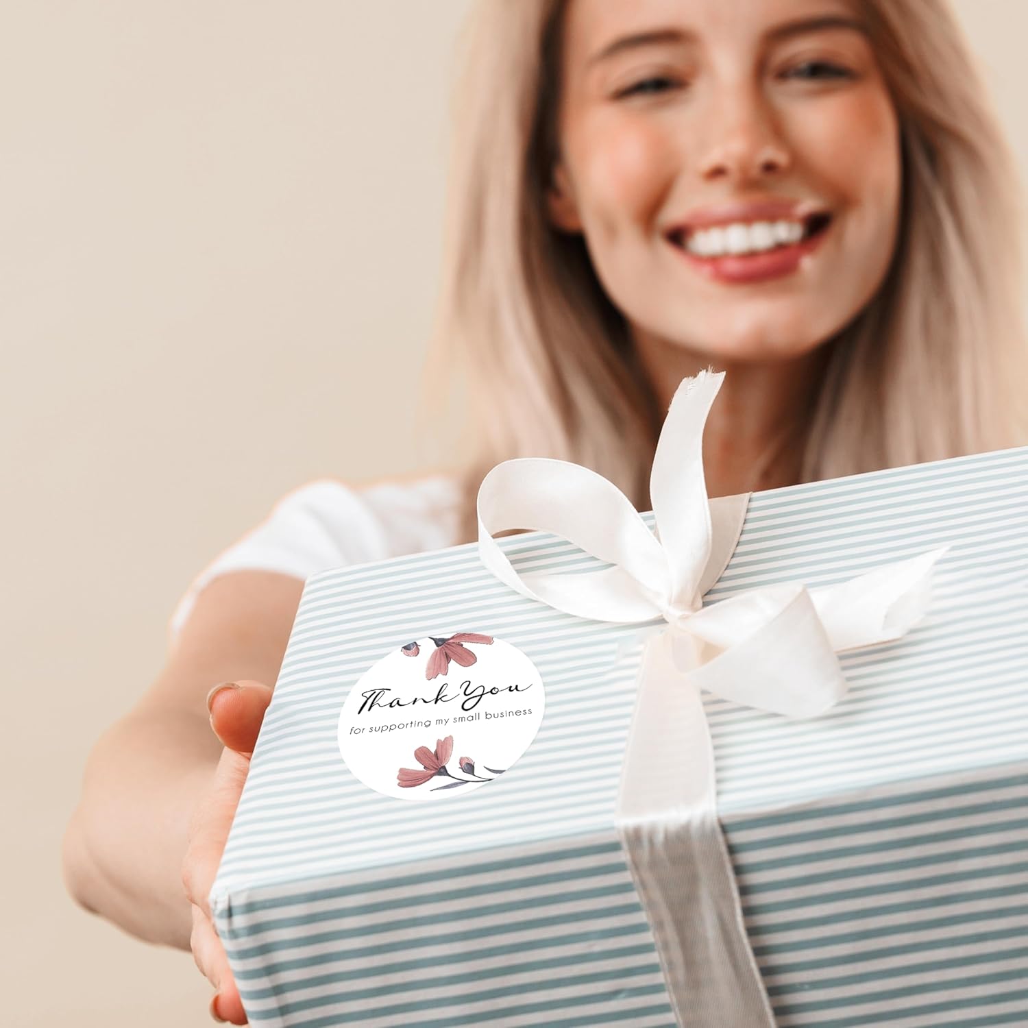 easykart labels 300 Business Thank You Sticker Labels | Peach Exotic ...