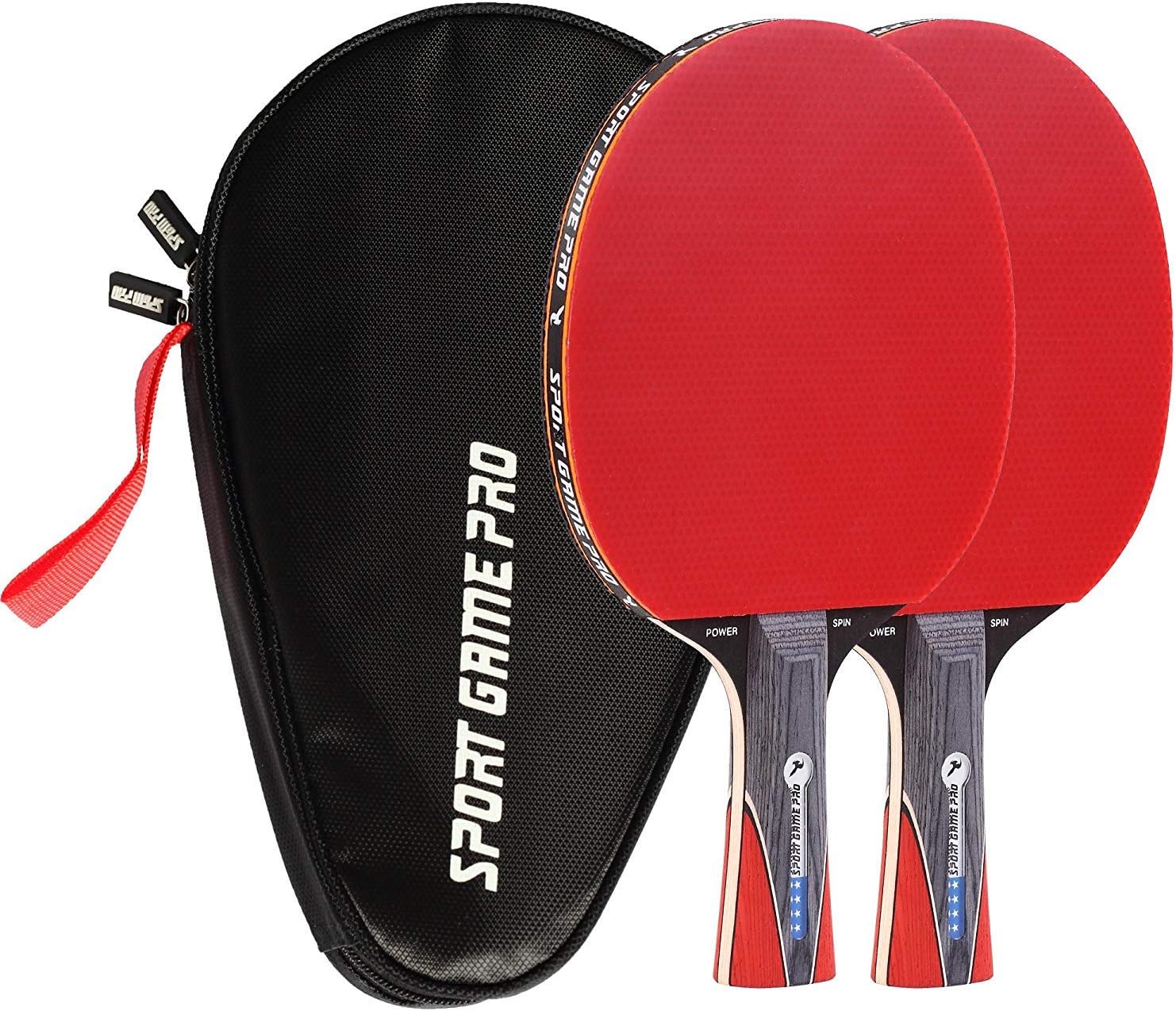 Training Table Tennis/Ping Pong Set - 2 Premium Paddles/Rackets/Bats, 3 ...