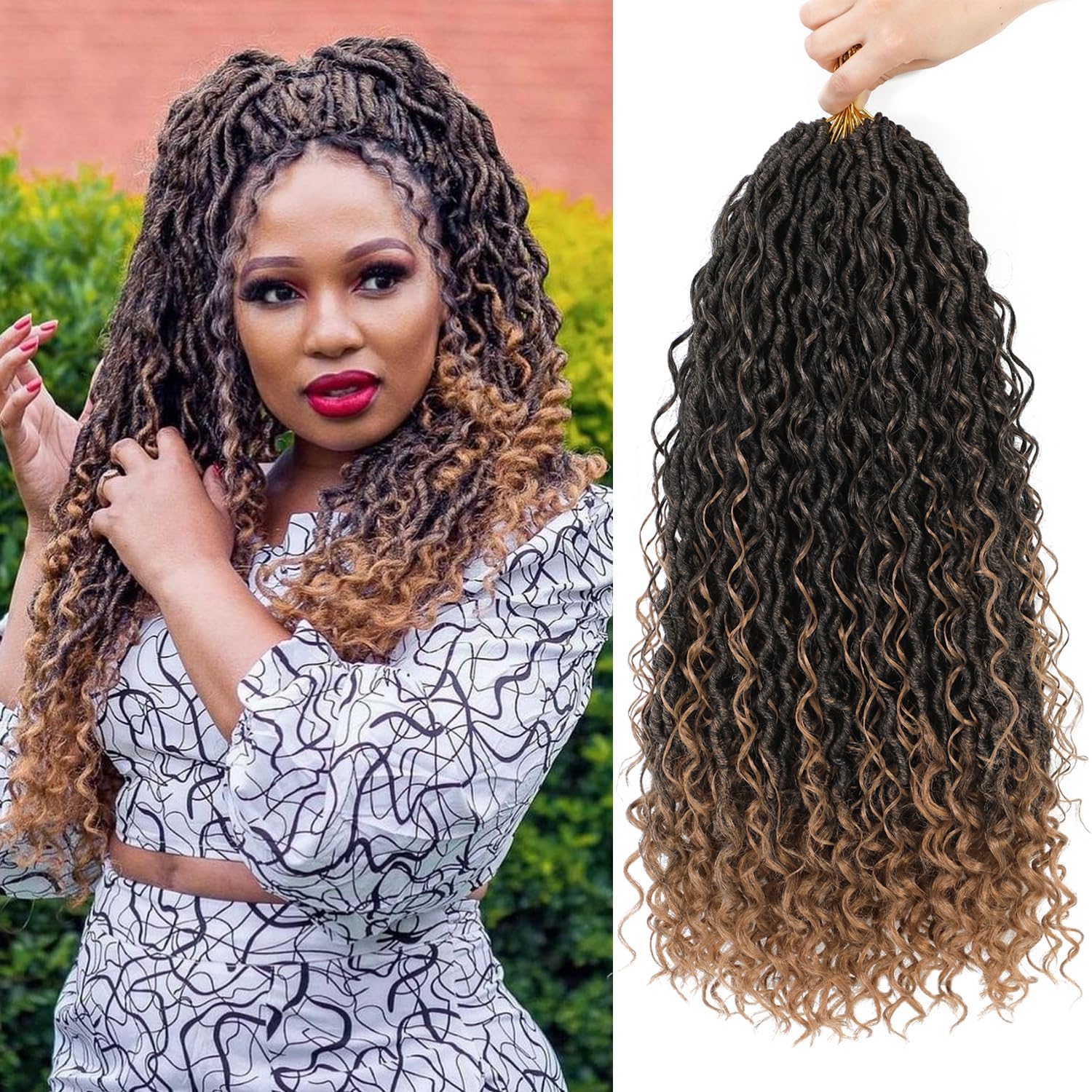 Amazon.com : 8 Packs Goddess Faux Locs Crochet Hair for Black Women ...