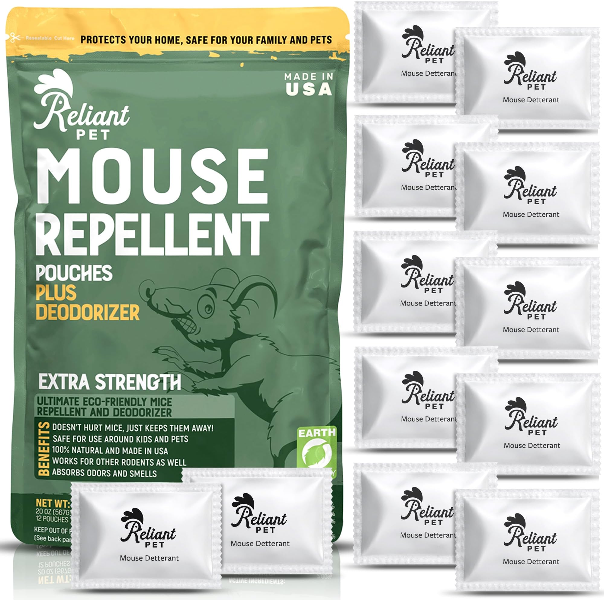 Amazon.com: Mouse Repellent Pouches - Rodent Repellent Made in USA (12 ...