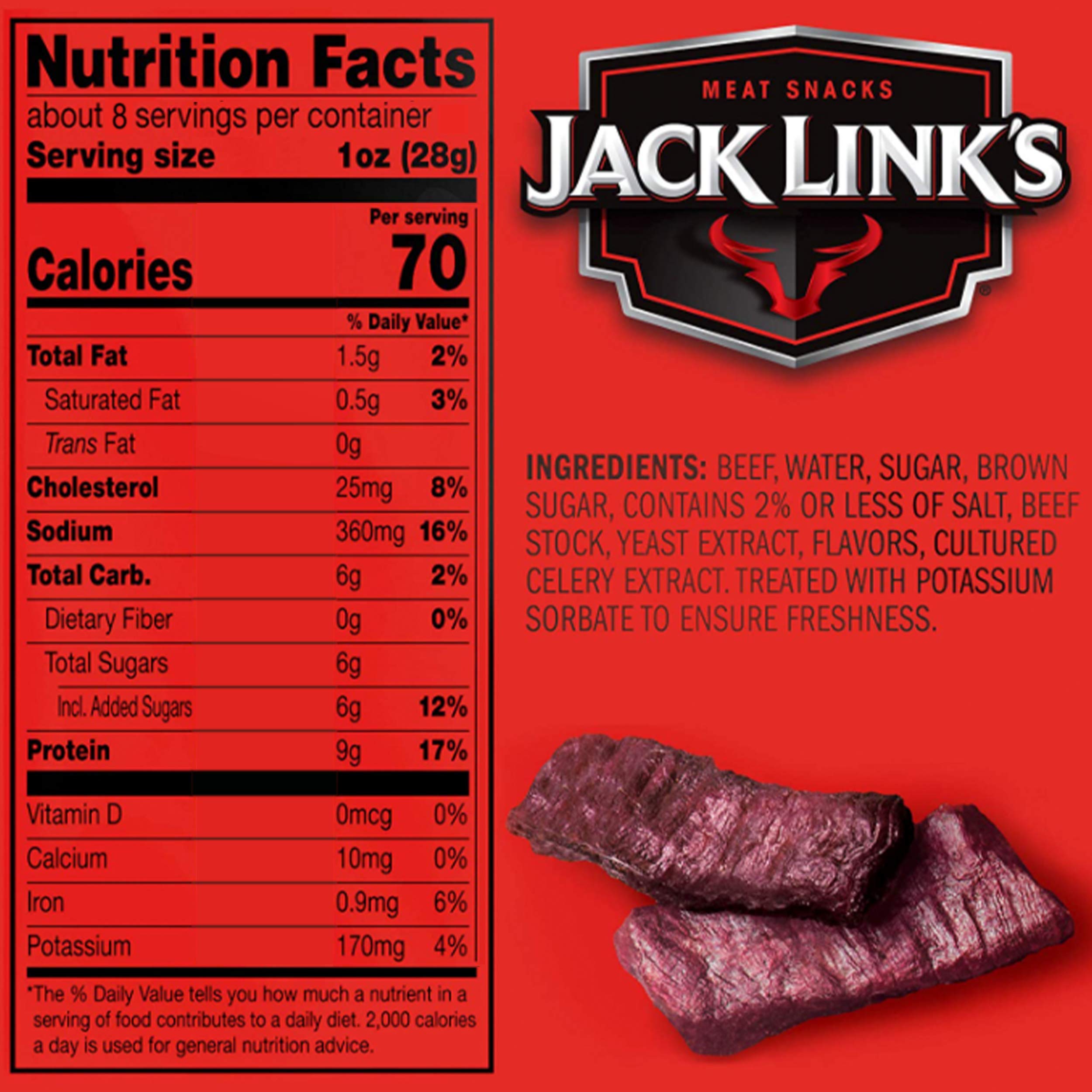 Jack Links Beef Jerky Nutrition Jack Link's Beef Jerky,