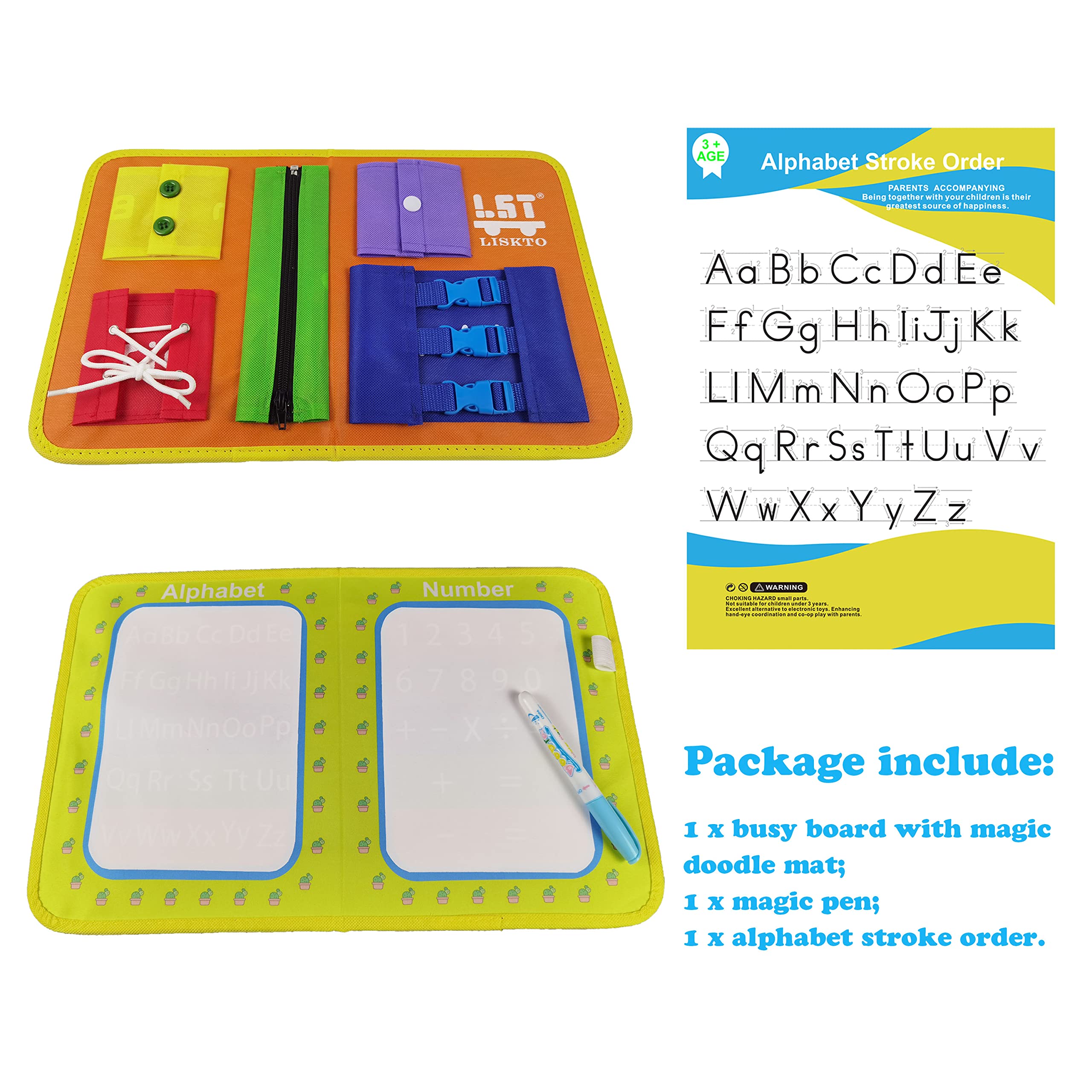 Buy Busy Board Dress Learning Toys for Fine Motor Skill & Magic Doodle ...