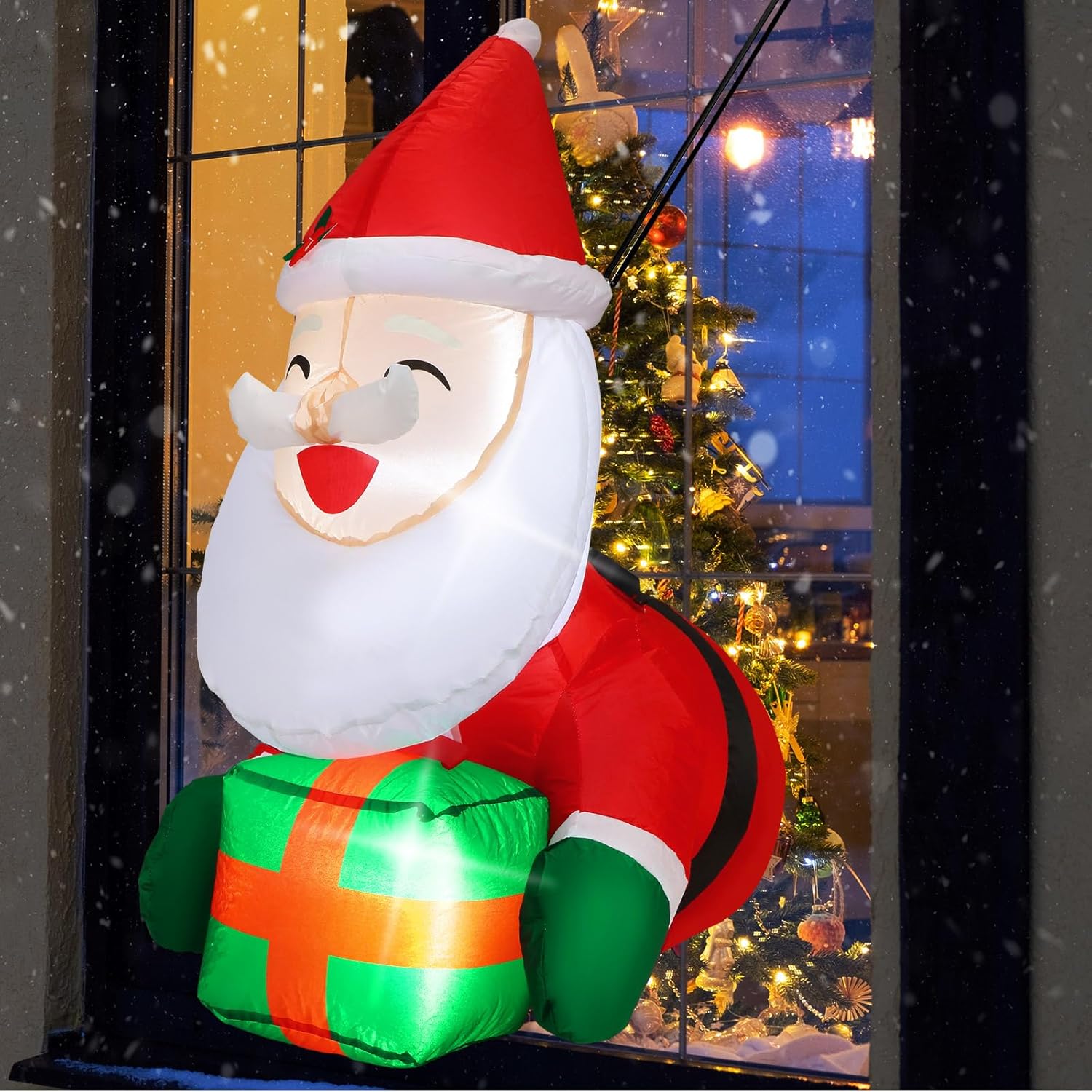 Amazon.com: Ceenna 3.5 ft Christmas Inflatable Santa Claus Lean Out ...