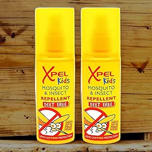 2 x 70ml Xpel Kids Mosquito & Insect Repellent Pump Spray Deet Free ...