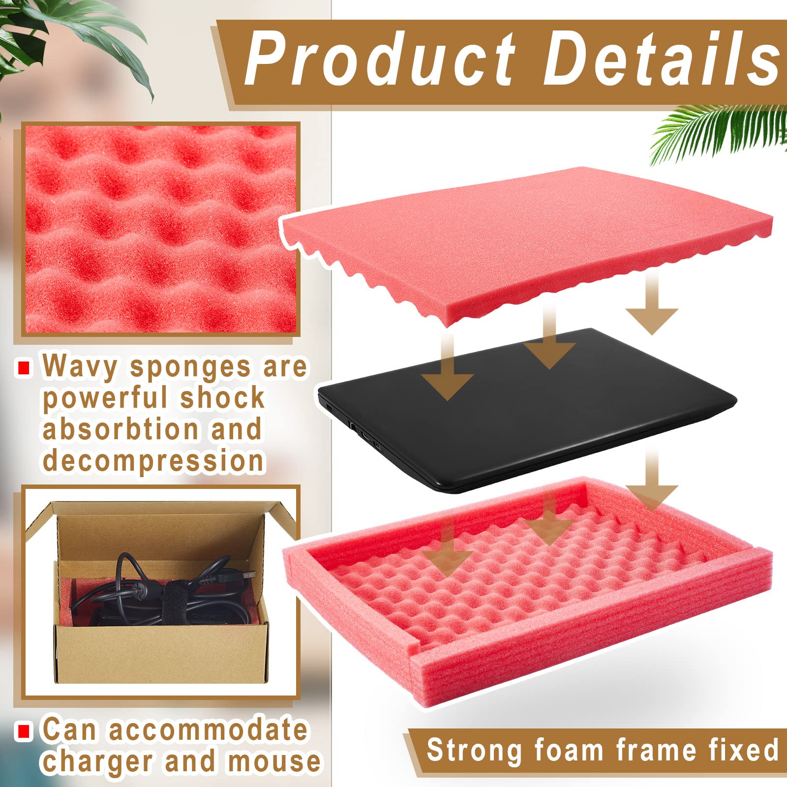 16.7 x 13 x 2.5 Inch Laptop Shipping Box Secure Mailer Box Kraft ...