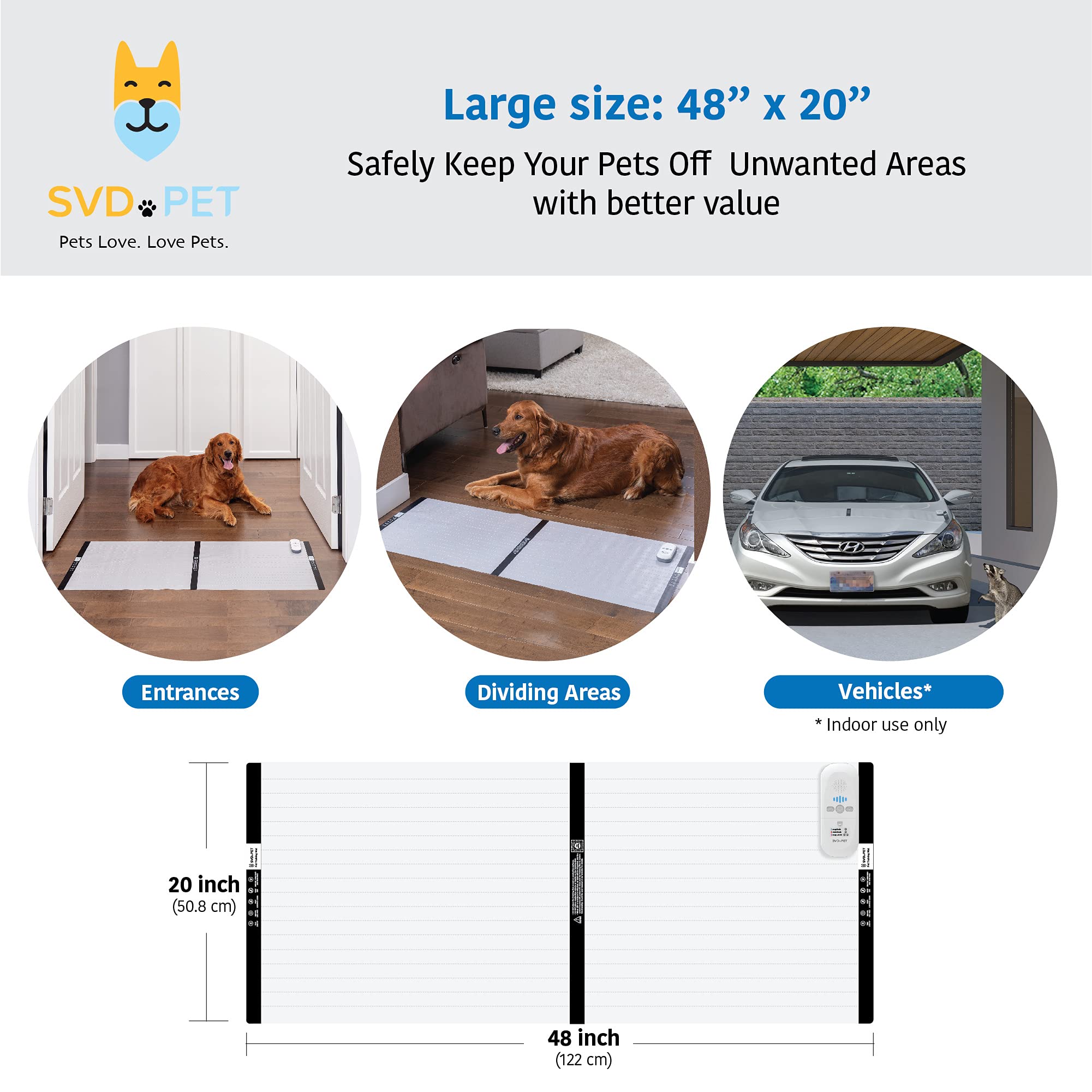 SVD.PET Pet Training Mat, (2-Pack) Large 48" X 20", Pet Shock Pad, Dogs ...