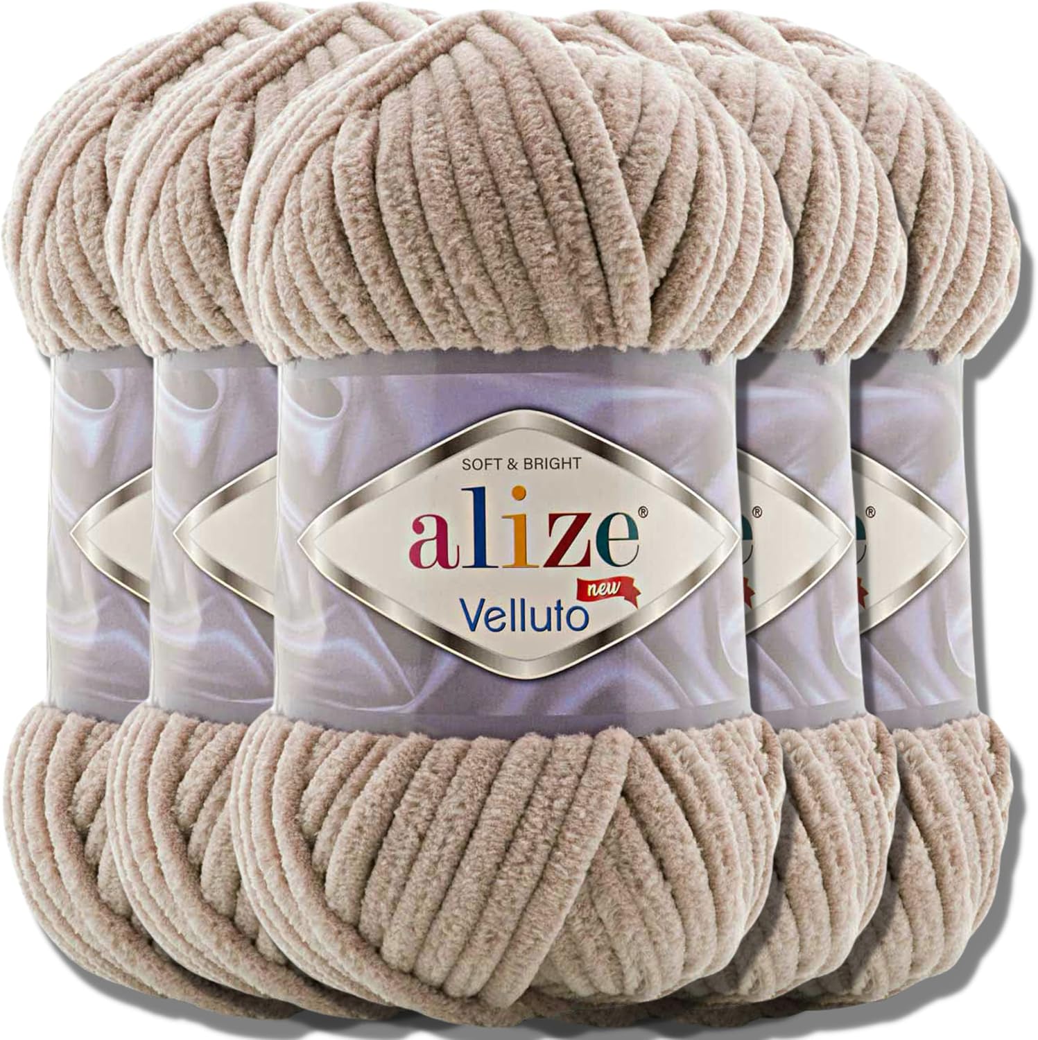 Alize 5 x 100 g Velluto Turkish Wool Super Bulky Chenille Yarn Cuddly ...