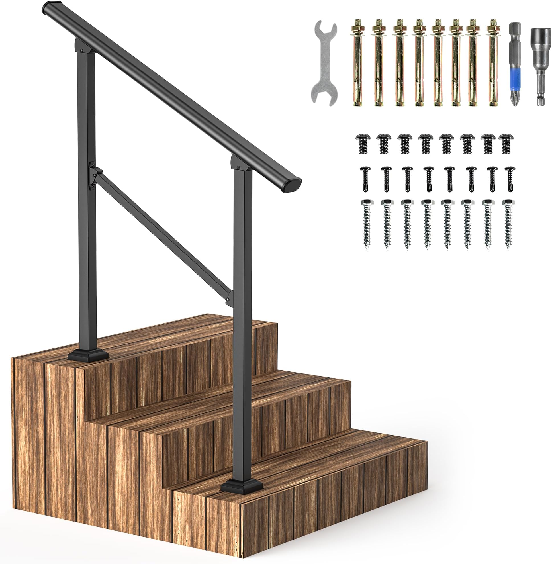 InstantRail 3-Step Adjustable Handrail (Black) - Amazon.com