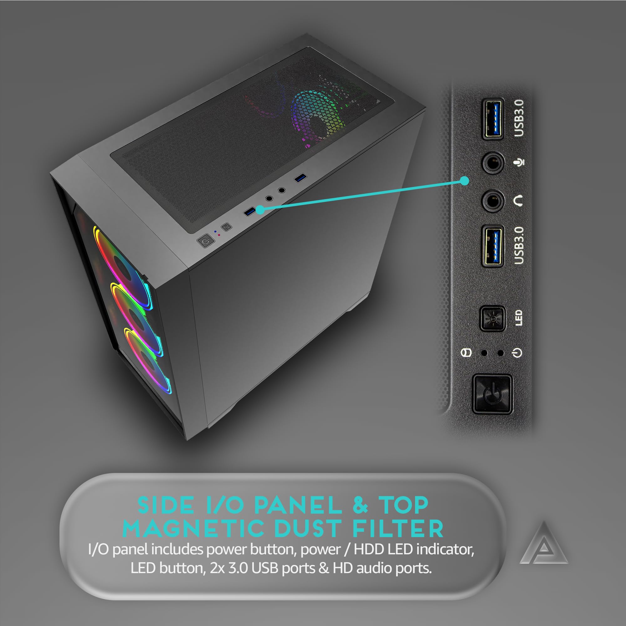 Snapklik.com : Apevia Genesis-BK Mid Tower Gaming PC Case W/ 4X 120mm ...