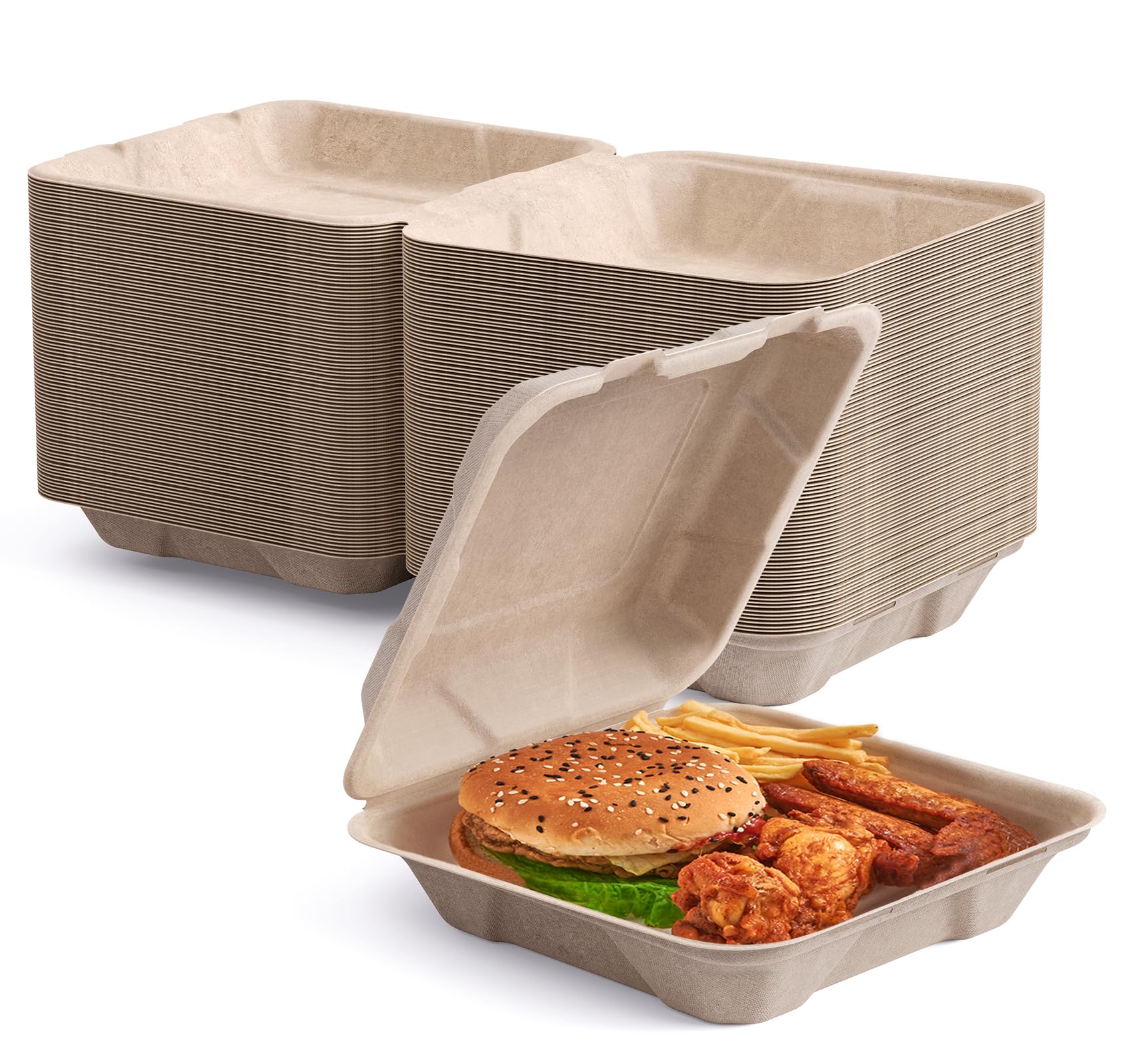 Amazon.com: ECOLipak 50 Pack Clamshell To Go Containers, 100% ...