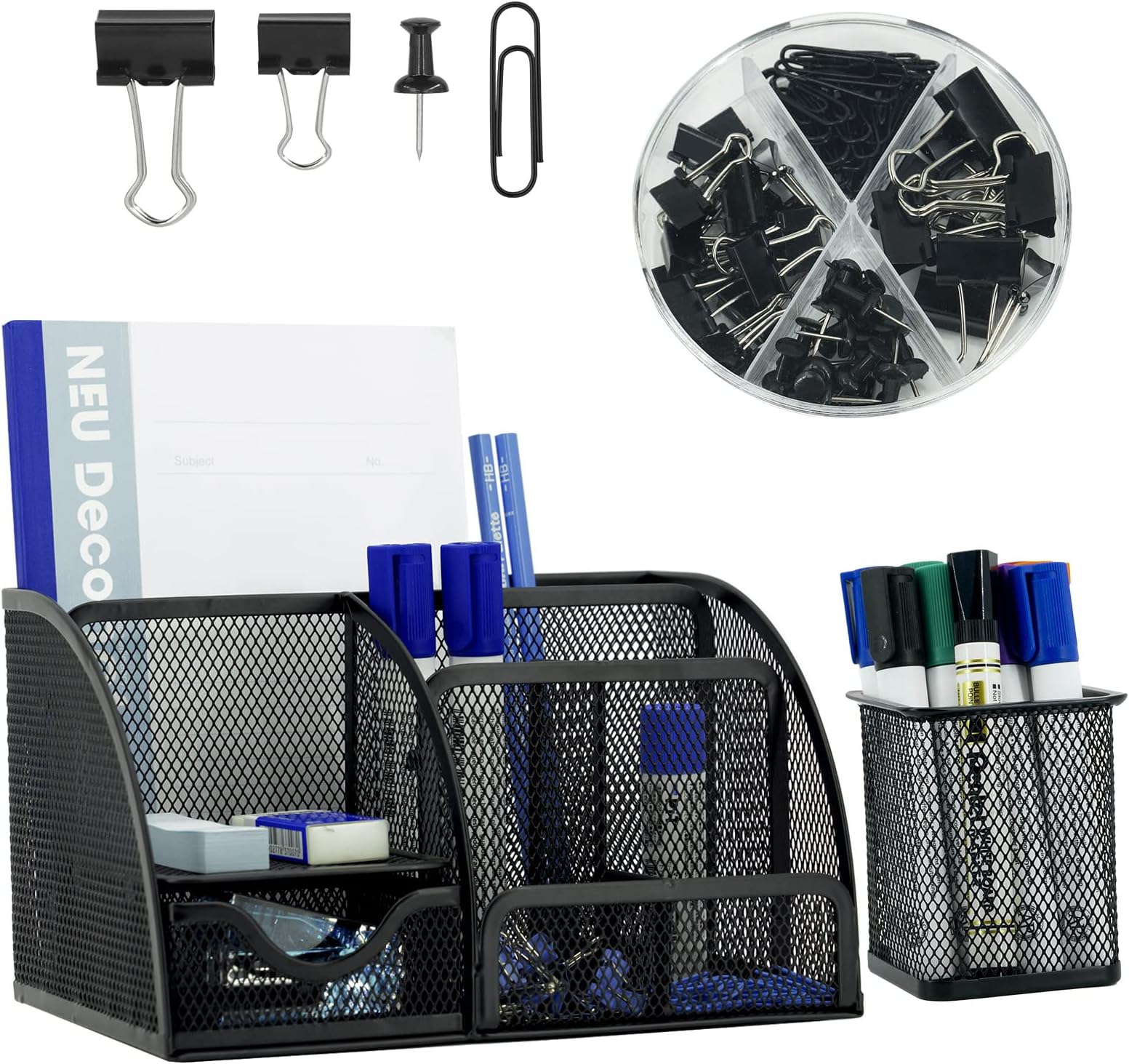 Amazon.com: EXOFC Mesh Desk Organizer Set,Office Desk Accessories with ...