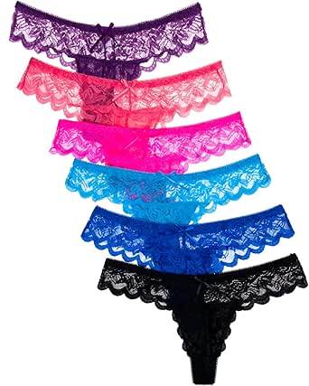 Amazon.com: Anzermix Ropa interior sexy de encaje para mujer (paquete ...