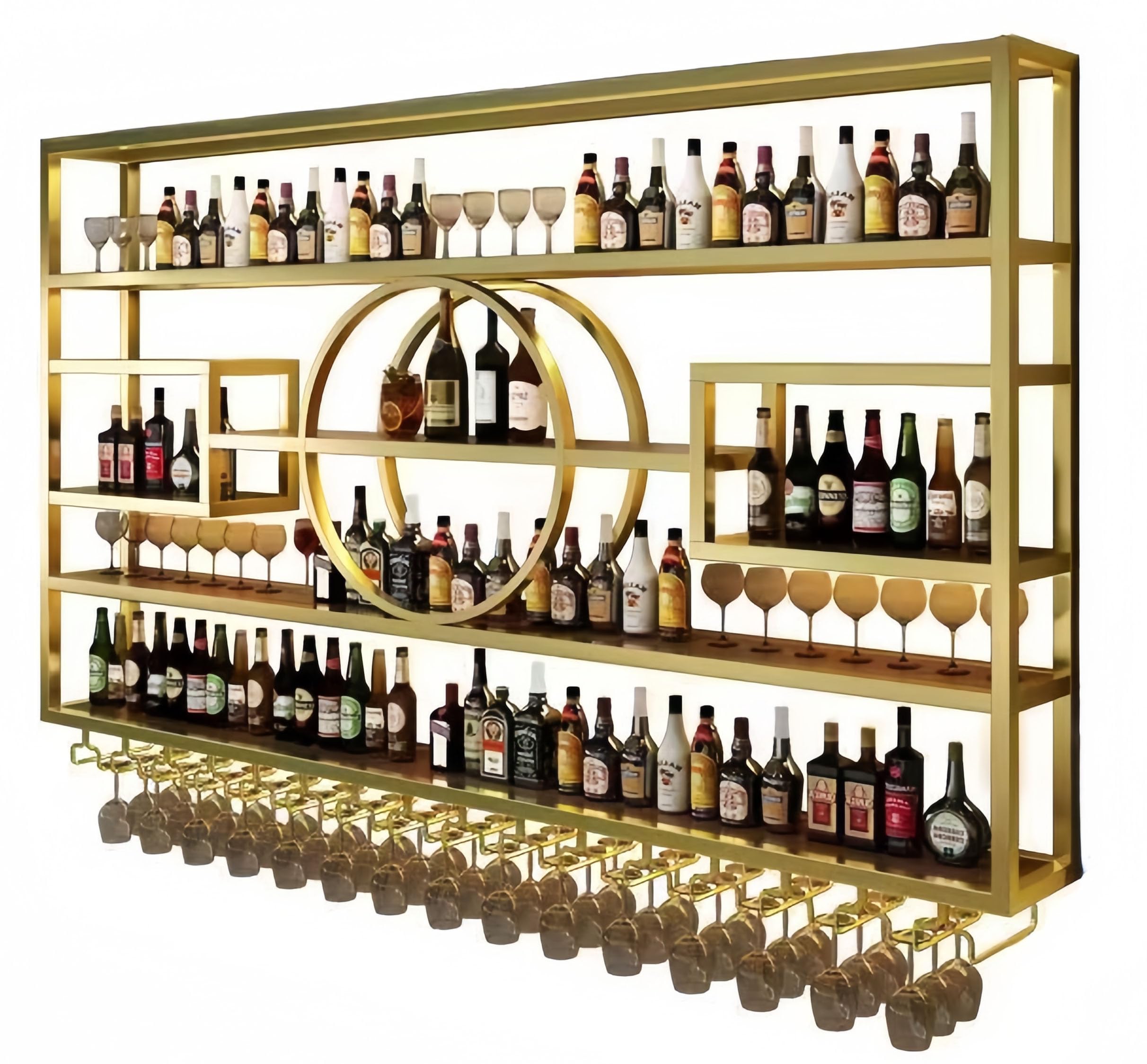 Amazon.com: PIKYsailed Metal Wine Rack Wall Mounted, Multi Functional ...