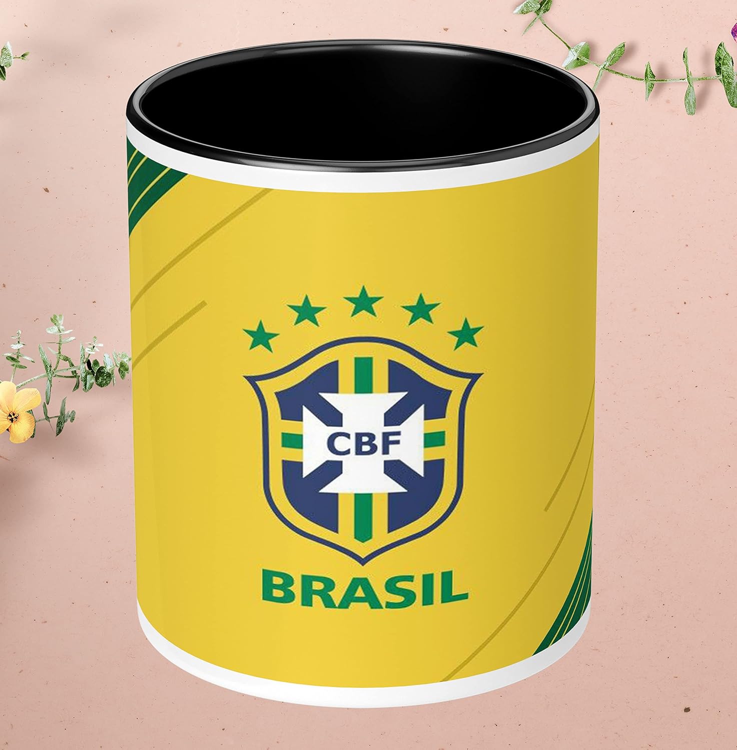 Buy NH10 Designs Brazil Logo Printed Coffee Mug For Football Lover Fifa ...
