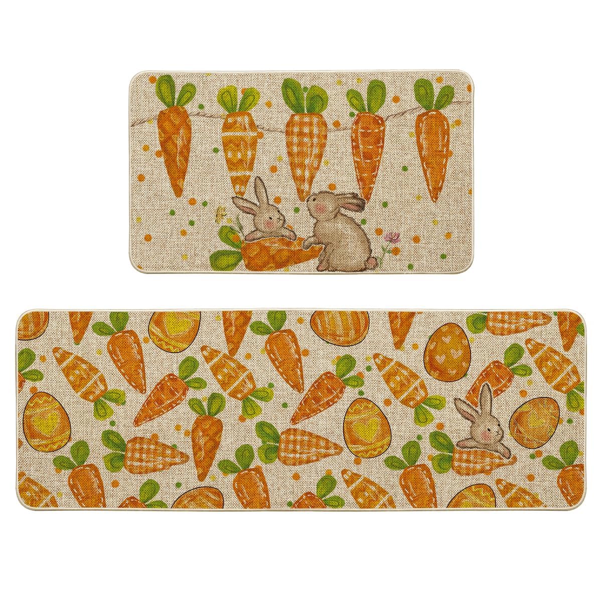 Amazon.com: Artoid Mode Carrot Rabbit Bunny Egg Easter Kitchen Mats Set ...
