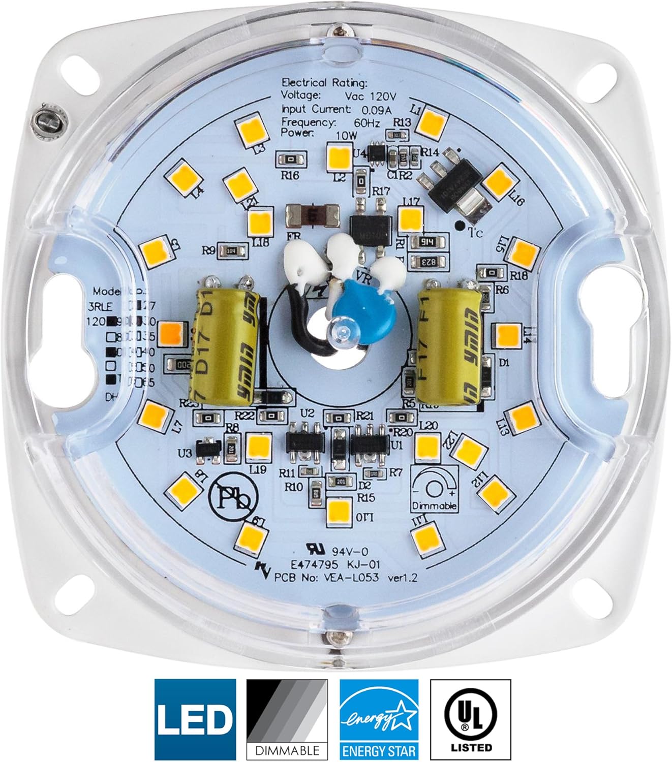 Sunlite LED Retrofit Light Engine, 3-Inch, 5000K Super White, 10 Watt ...