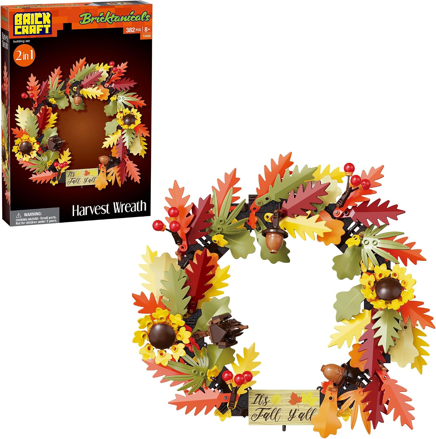 Amazon.com: Brickcraft Harvest Wreath Brick Building Kit, 382 Pieces ...