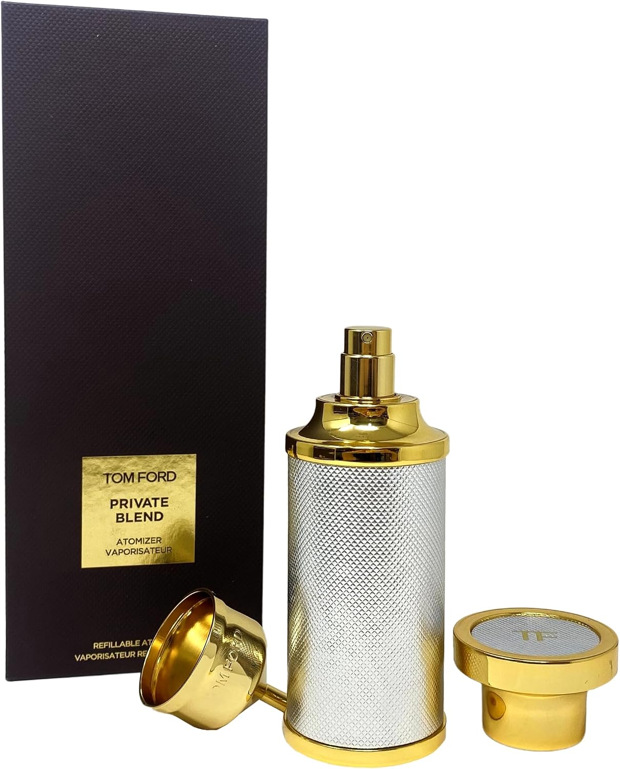 Amazon.com: Tom Ford Private Blend Silver Refillable Atomizer + Funnel ...