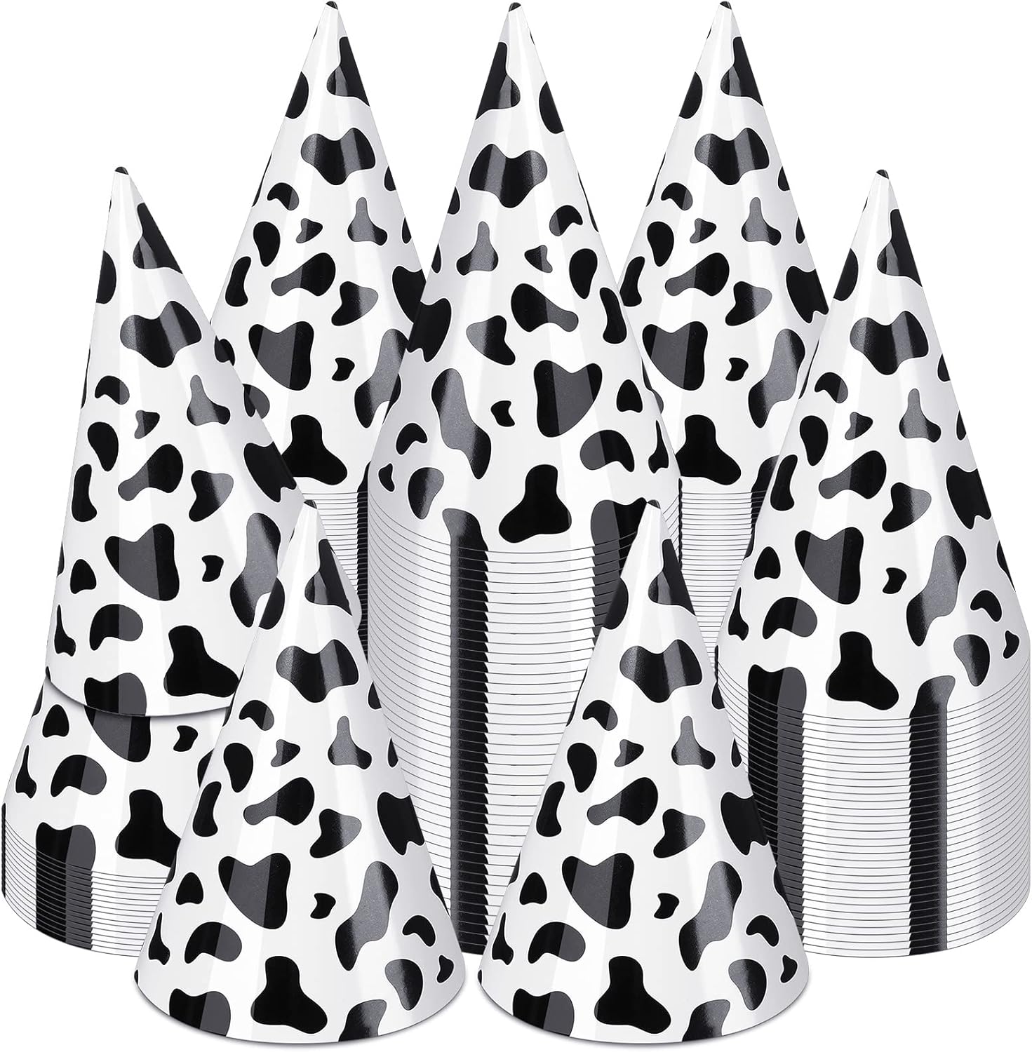 Amazon.com: 30 Pieces Birthday Party Hats Car/Cow Themed Paper Cone Hat ...
