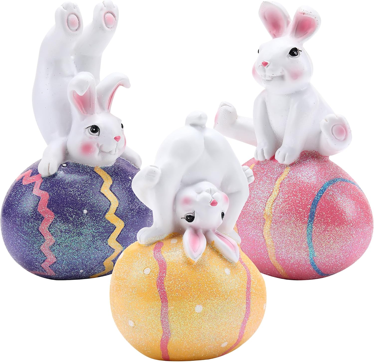 Amazon.com: DASKALL Easter Decorations Cute Bunny - 3 Pack Colorful ...