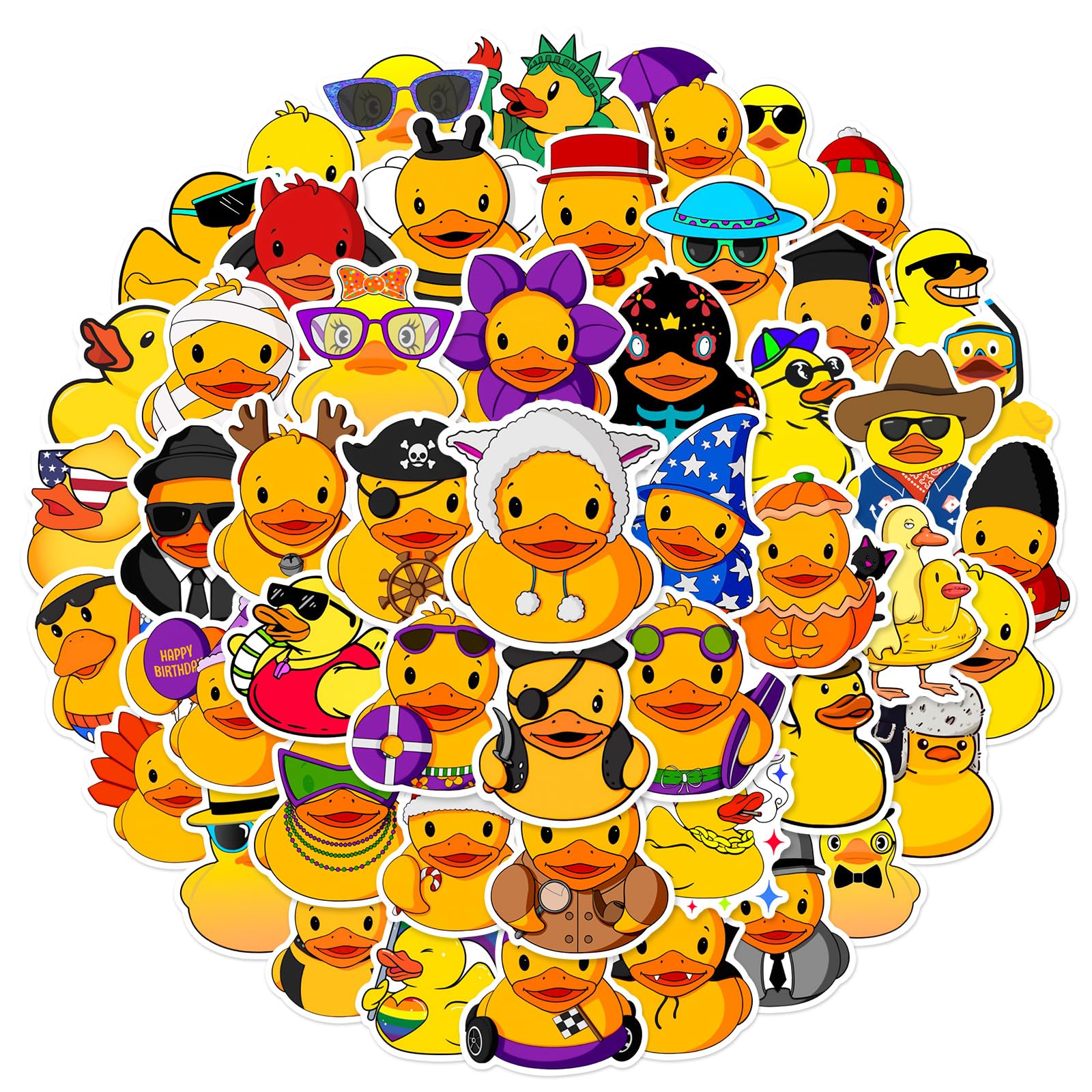 Yellow Duck Stickers Pack 50Pcs for Water Bottle, Skateboard, Laptop ...