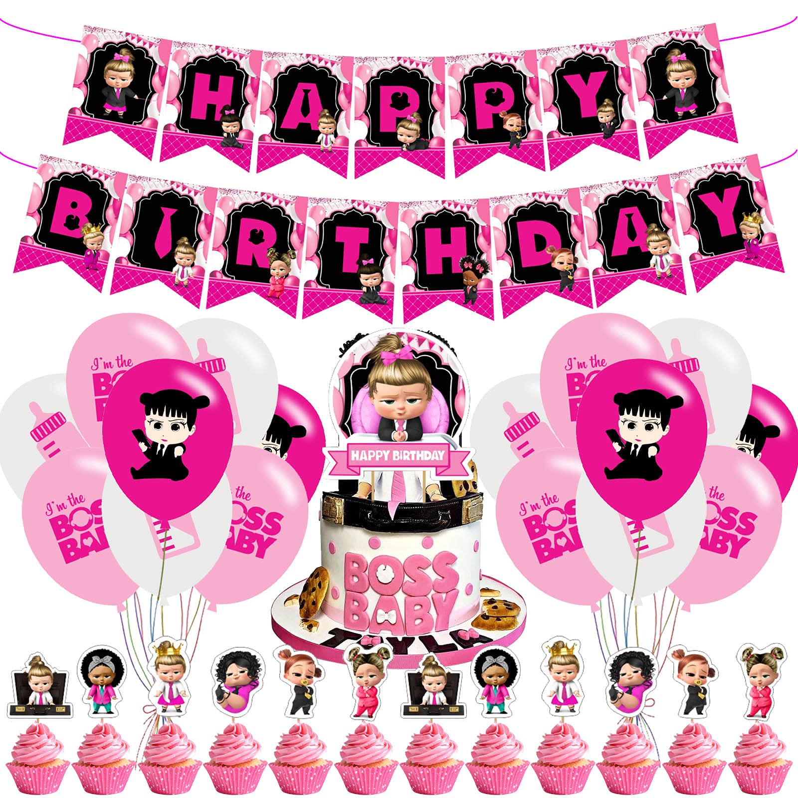 Buy Boss Baby Girl Birthday Party,Boss Baby Girl Party Decorations ...