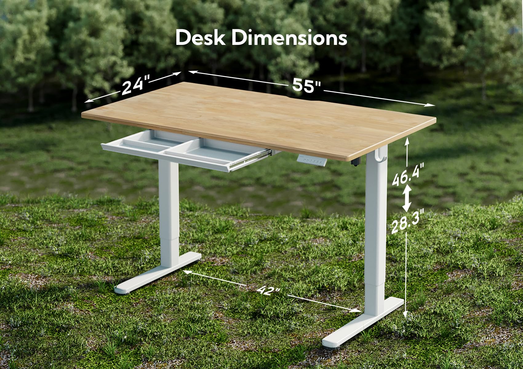 Snapklik.com : INNOVAR Solid Wood Standing Desk