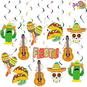 Amazon.com: JOYIN 24 PCs Mexican Fiesta Hanging Swirl Decorations for ...