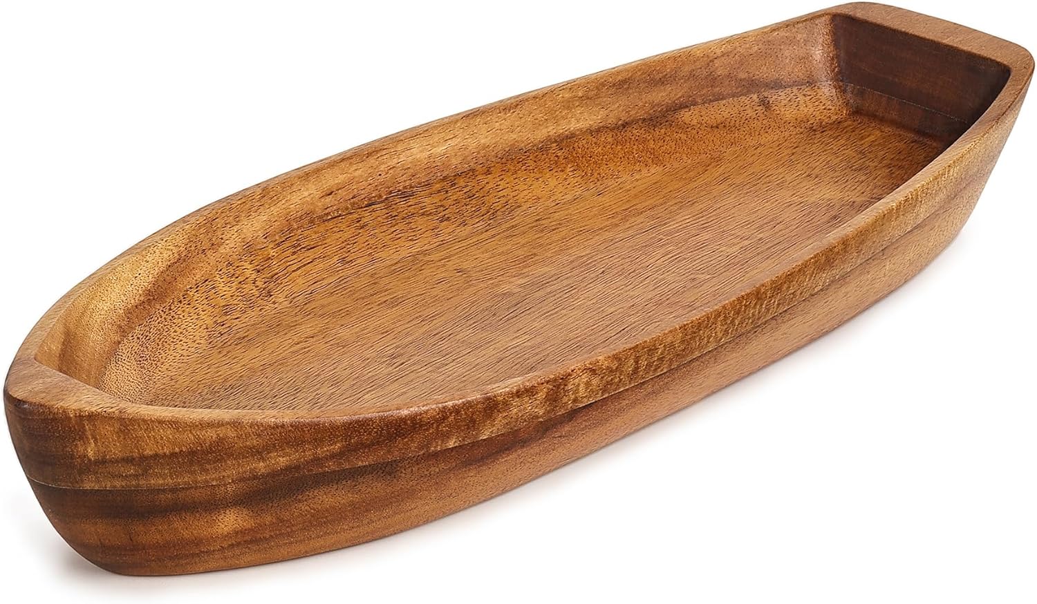 Amazon.com | CAMLOT Lucky Boat Serving Tray, Acacia Solid Wood Boat ...