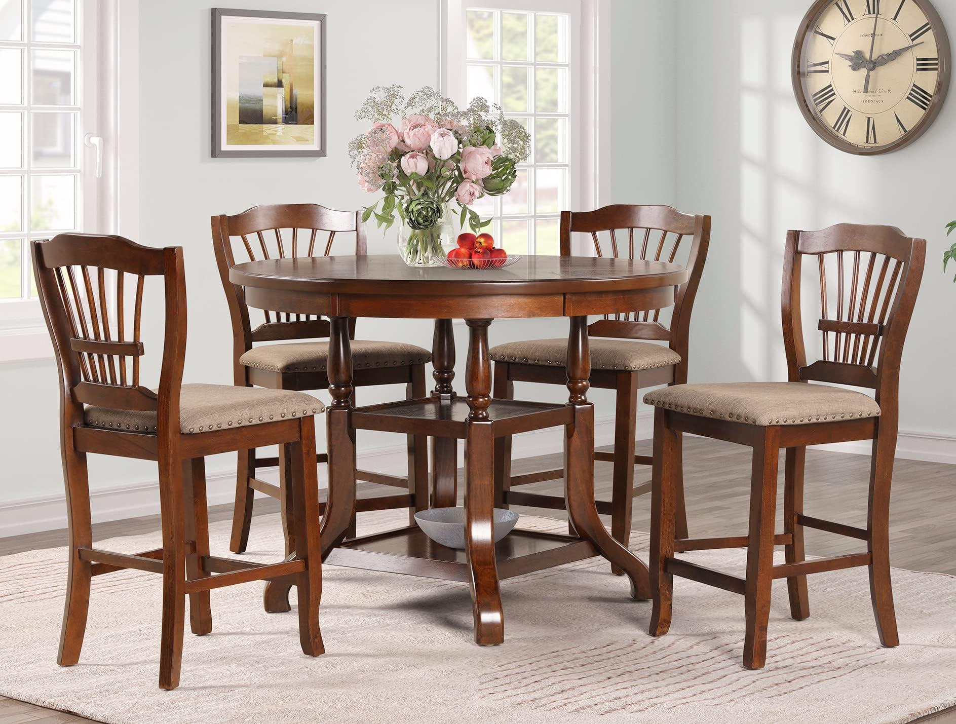 Amazon.com - Liveasy Furniture 5 Piece Counter Height Dining Room Set ...