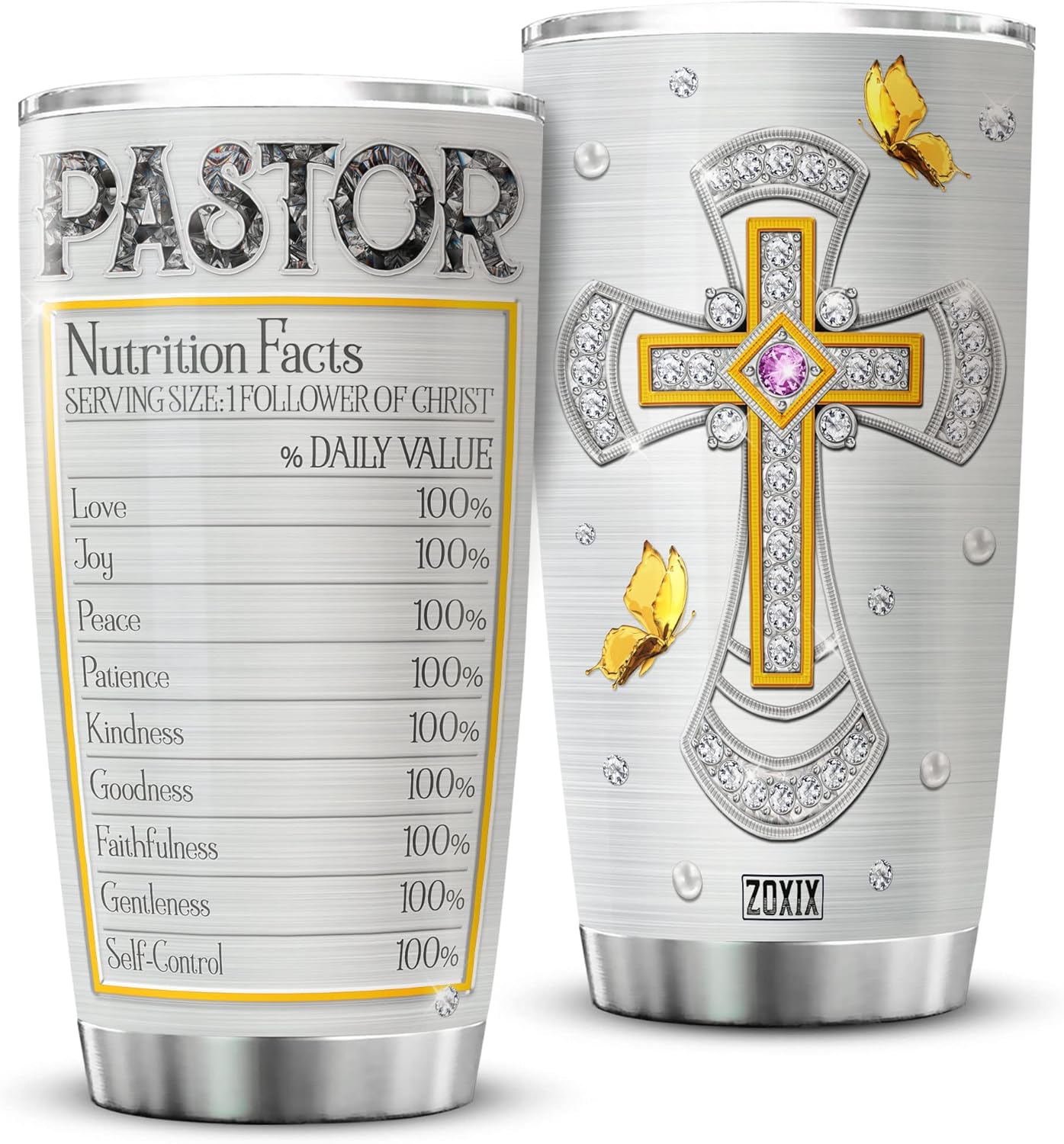 Amazon.com | ZOXIX Pastor Tumbler For Men Nutrition Fact Cup With Lid ...
