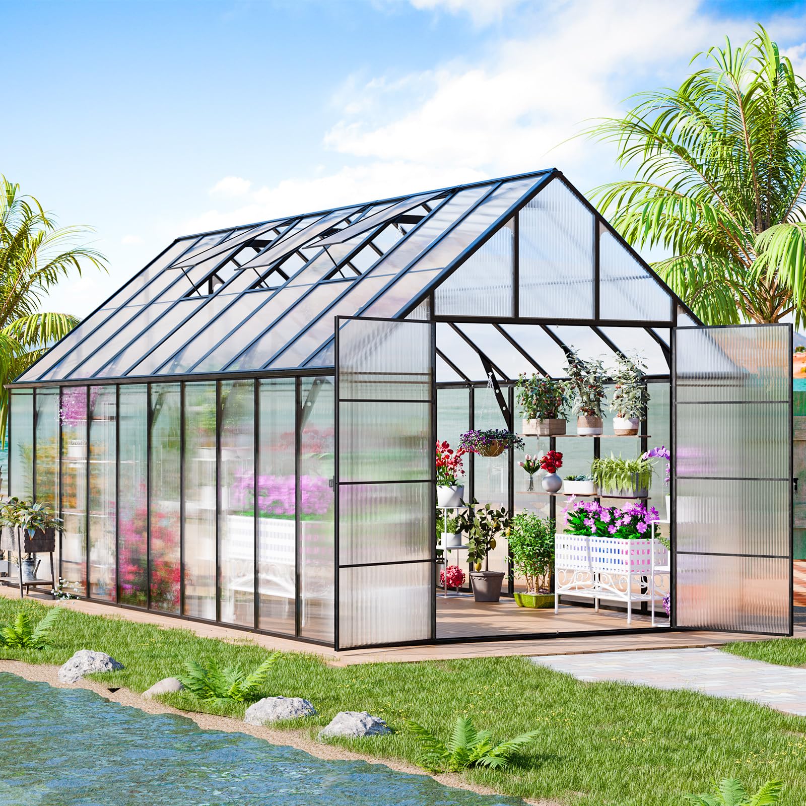 Amazon.com : CDCASA 20x10x10 FT Greenhouse for Outdoors, Easy Assembly ...