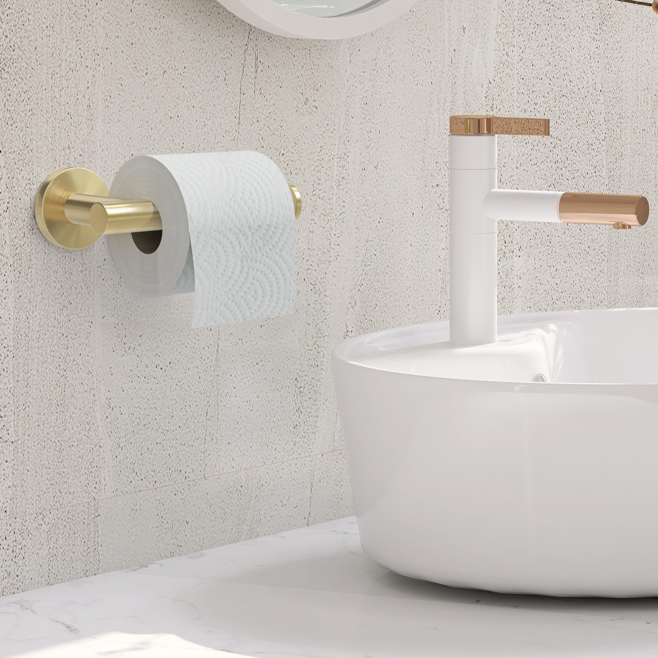 Snapklik.com : SAYONEYES Brushed Gold Toilet Paper Holder Wall Mount ...