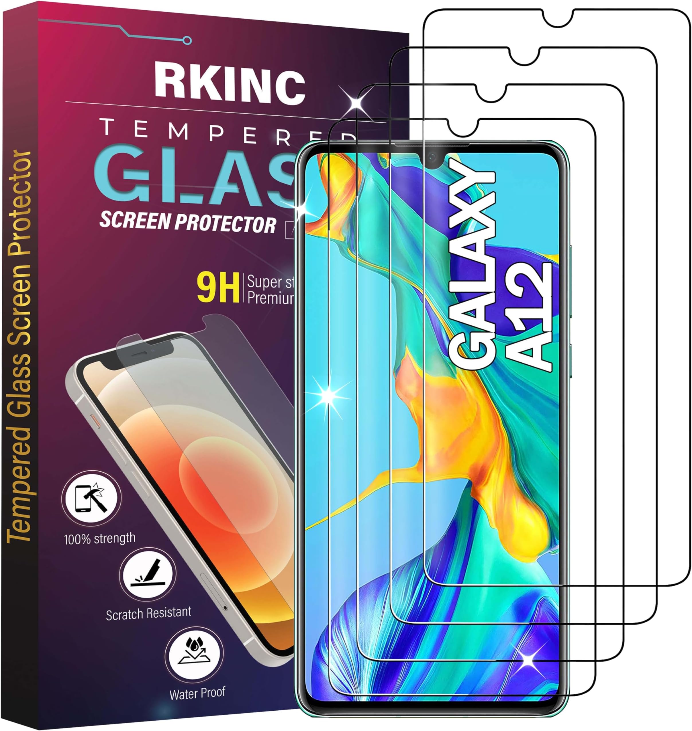 Amazon.com: KJYF Screen Protector for Samsung Galaxy A12 6.5 Inch ...