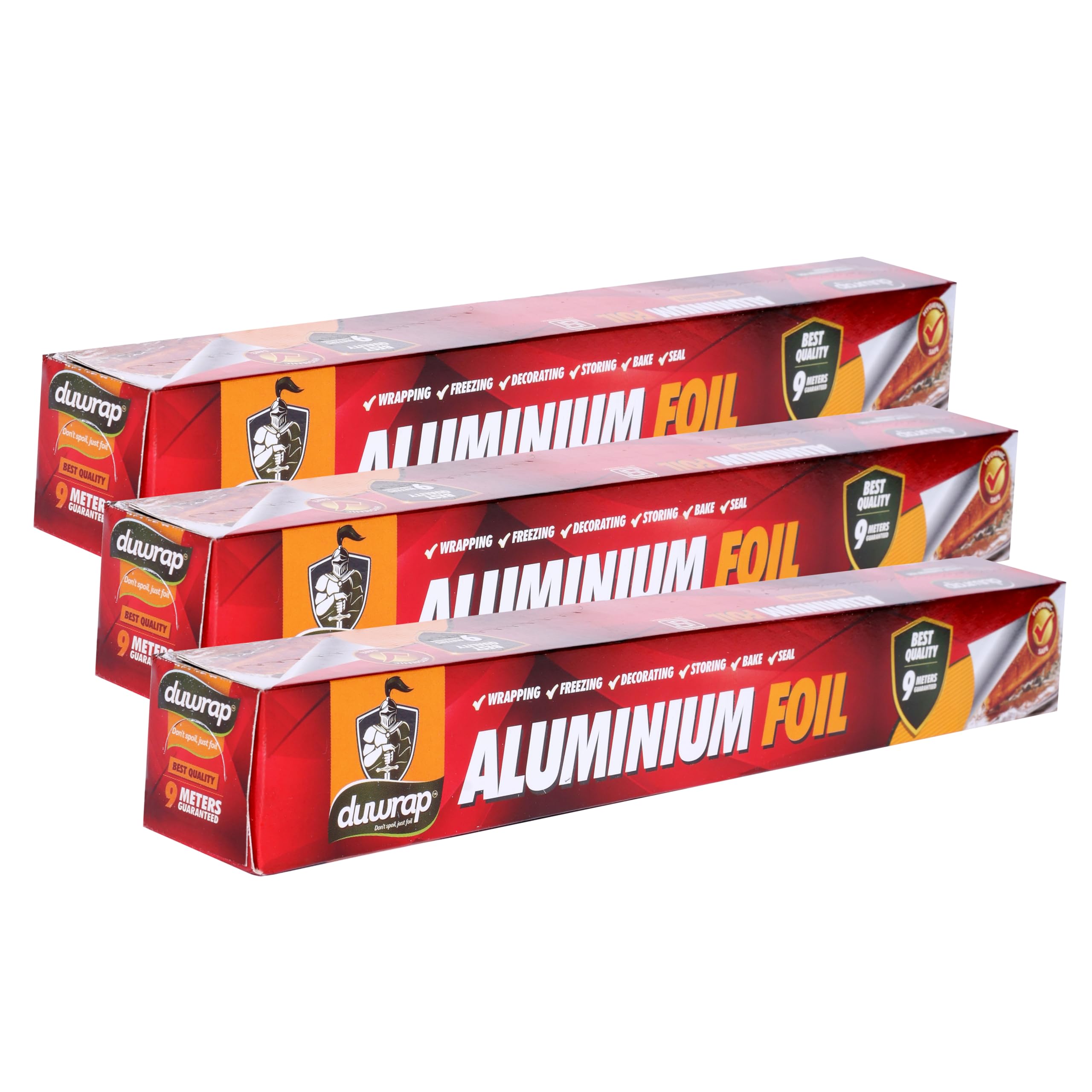 Duwrap Aluminium Silver Foil 9 Meters, Pack of 3 [9m x 3] Durable 11 ...