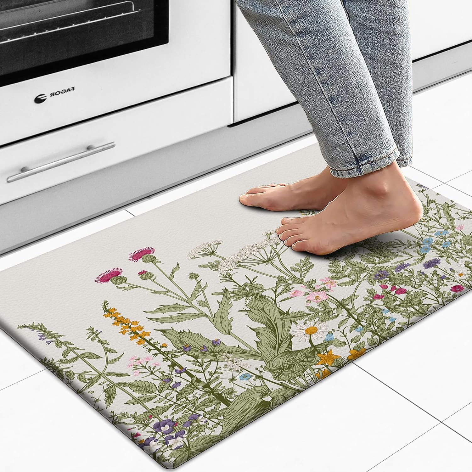 Amazon.com: MAYHMYO Kitchen Rug Anti Fatigue Kitchen Mat Cushioned ...