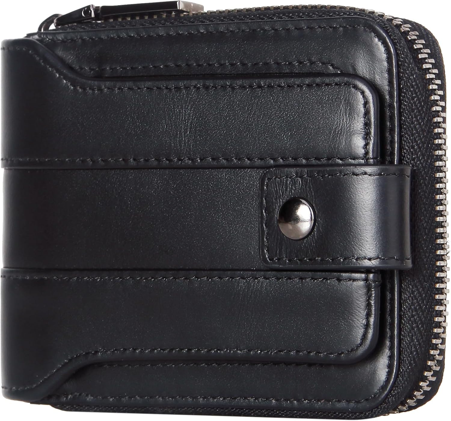 Amazon.com: Zipper Wallet for Men, Genuine Leather Zipper Around Purse ...