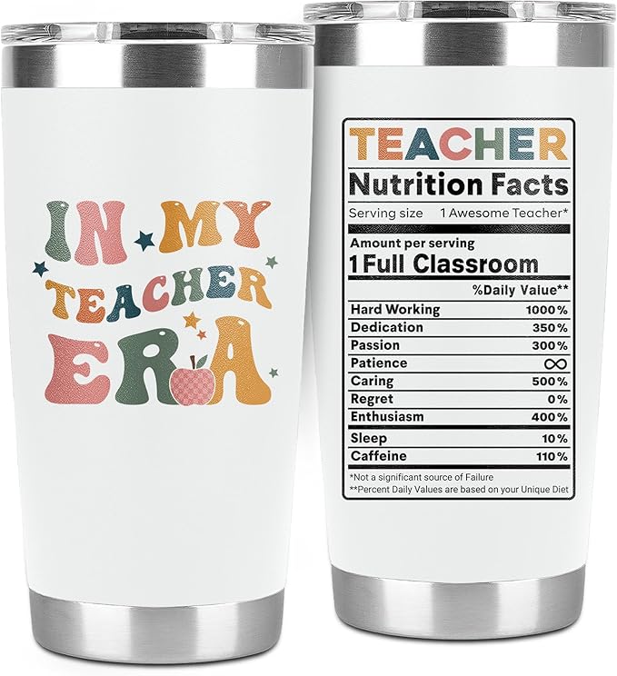 Amazon.com | 9CLEVER In My Teacher Era Cup Tumbler Cool Teacher Gifts ...